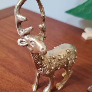 Vintage Brass Stag and Doe Deer Figurines CLASSY Mid-century Modern ...