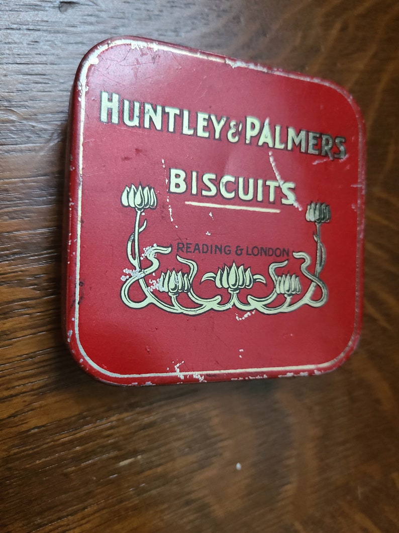 ANTIQUE Huntley & Palmers Red Biscuit Tin RARE 1930's - Etsy