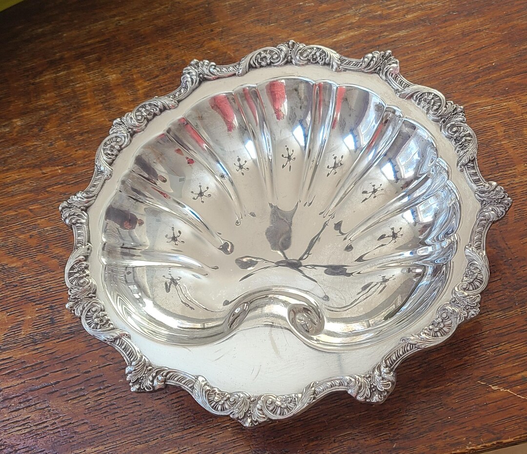 Vintage Silverplate Clamshell Serving Dish, Elegant English Shell ...