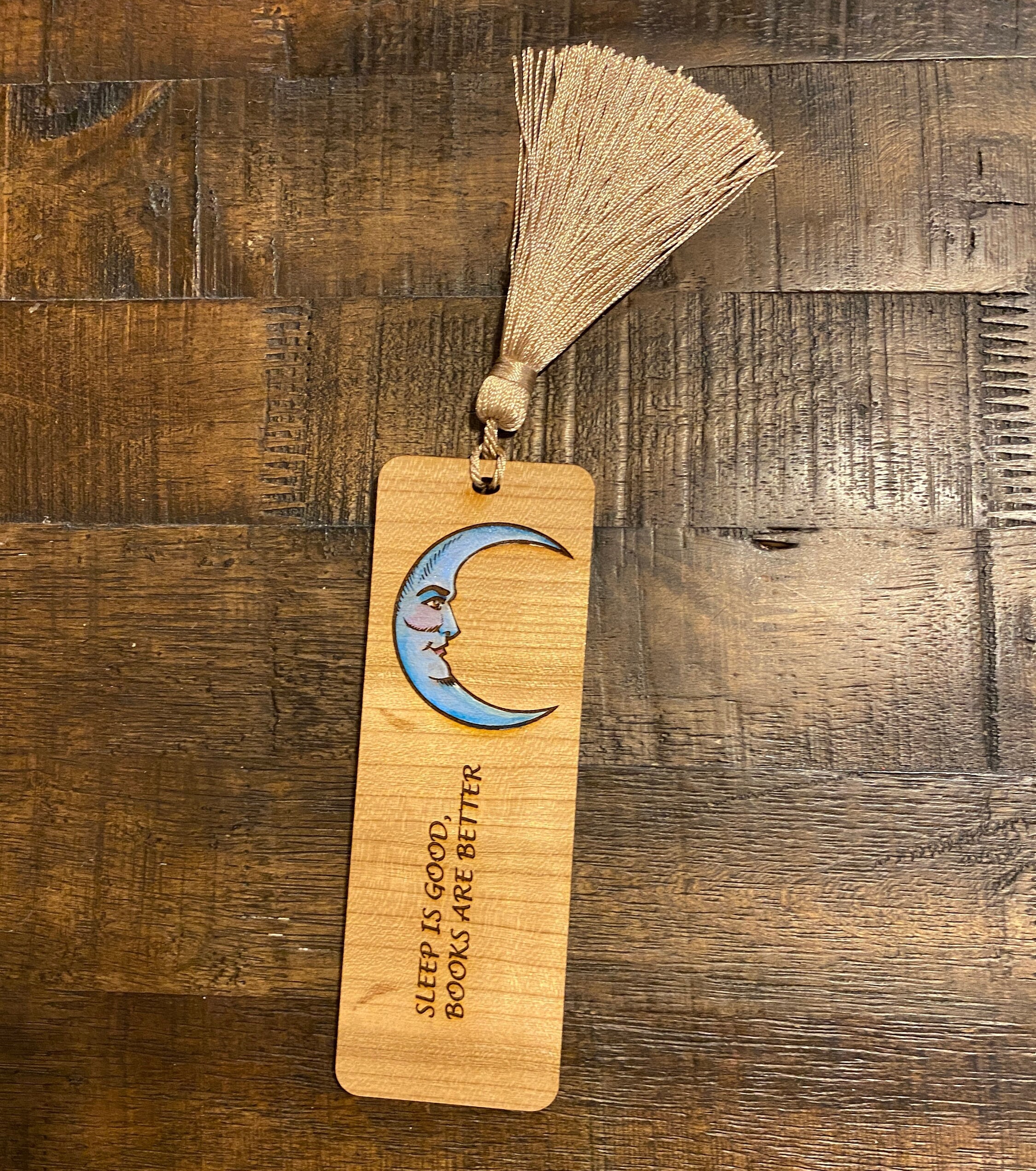 Laser Engraved, Laser Cut and Handpainted Cherry Wood Bookmarks With ...