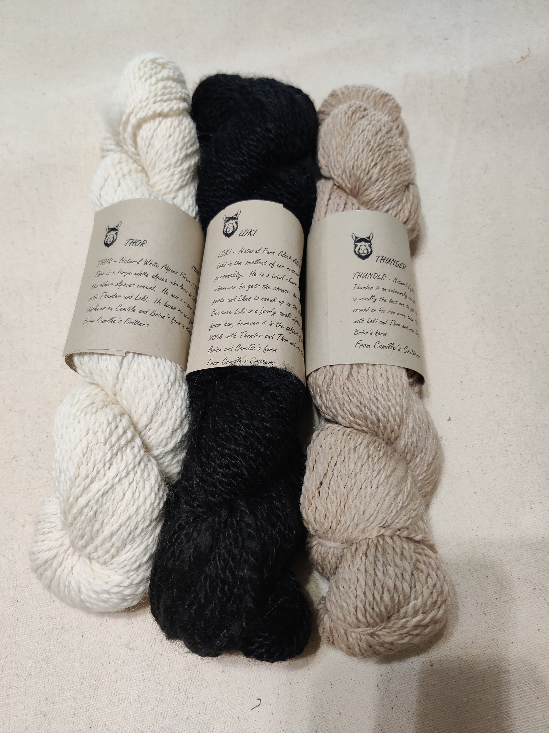 Alpaca 2 Ply Sport 100% Fibra Hilo de Alpacas Rescatadas Thor, Loki y ...