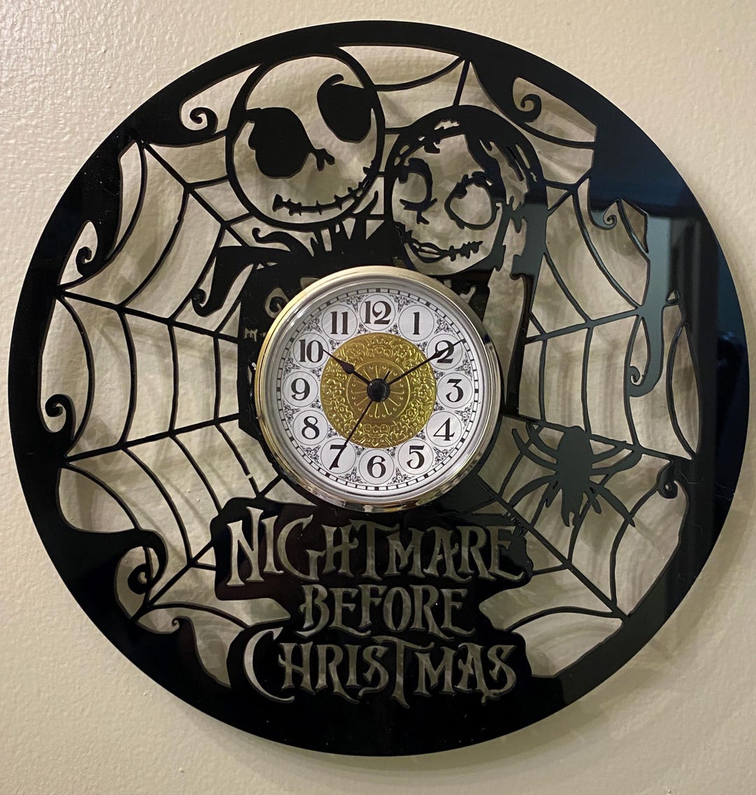 Nightmare Before Christmas Laser Engraved Wall Clock. - Etsy