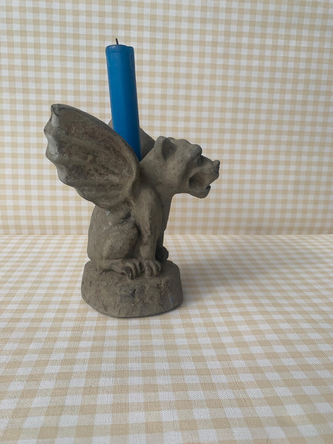 Vintage Stone Gargoyle Candle Holder / 1970s 70s / Occult / Home Decor ...