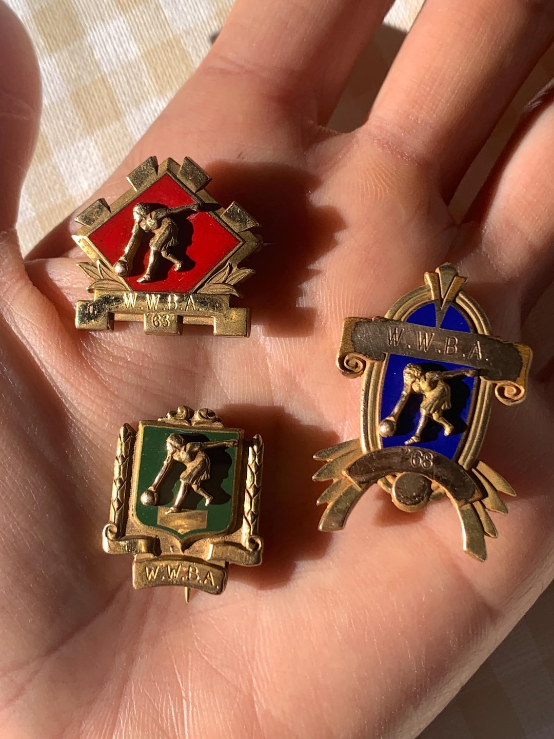 Vintage Gold Filled Bowling Award Pins / Badges / 1960s 60s / 600 Club ...
