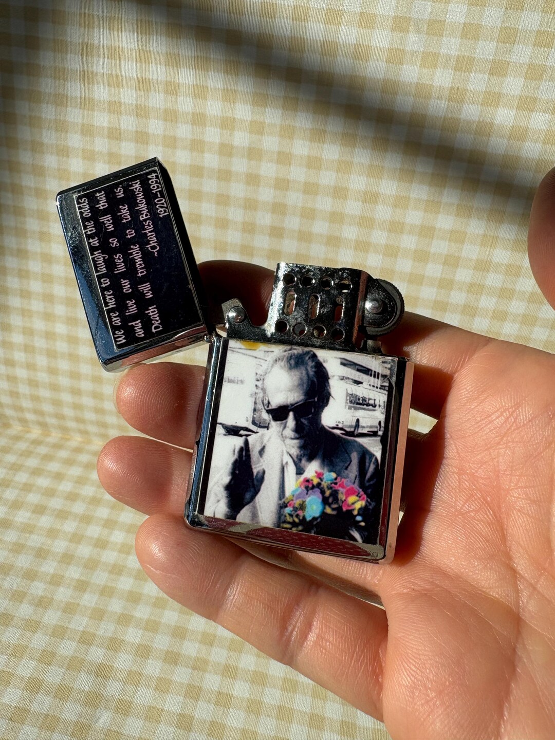 Working Vintage Lighter / Slip Flip Top / Charles Bukowski / Quote ...