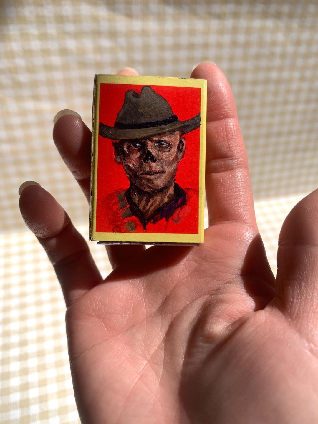 Fallout Ghoul / Acrylic Mini Painting / Pocket Ghoul / Radioactive Post ...
