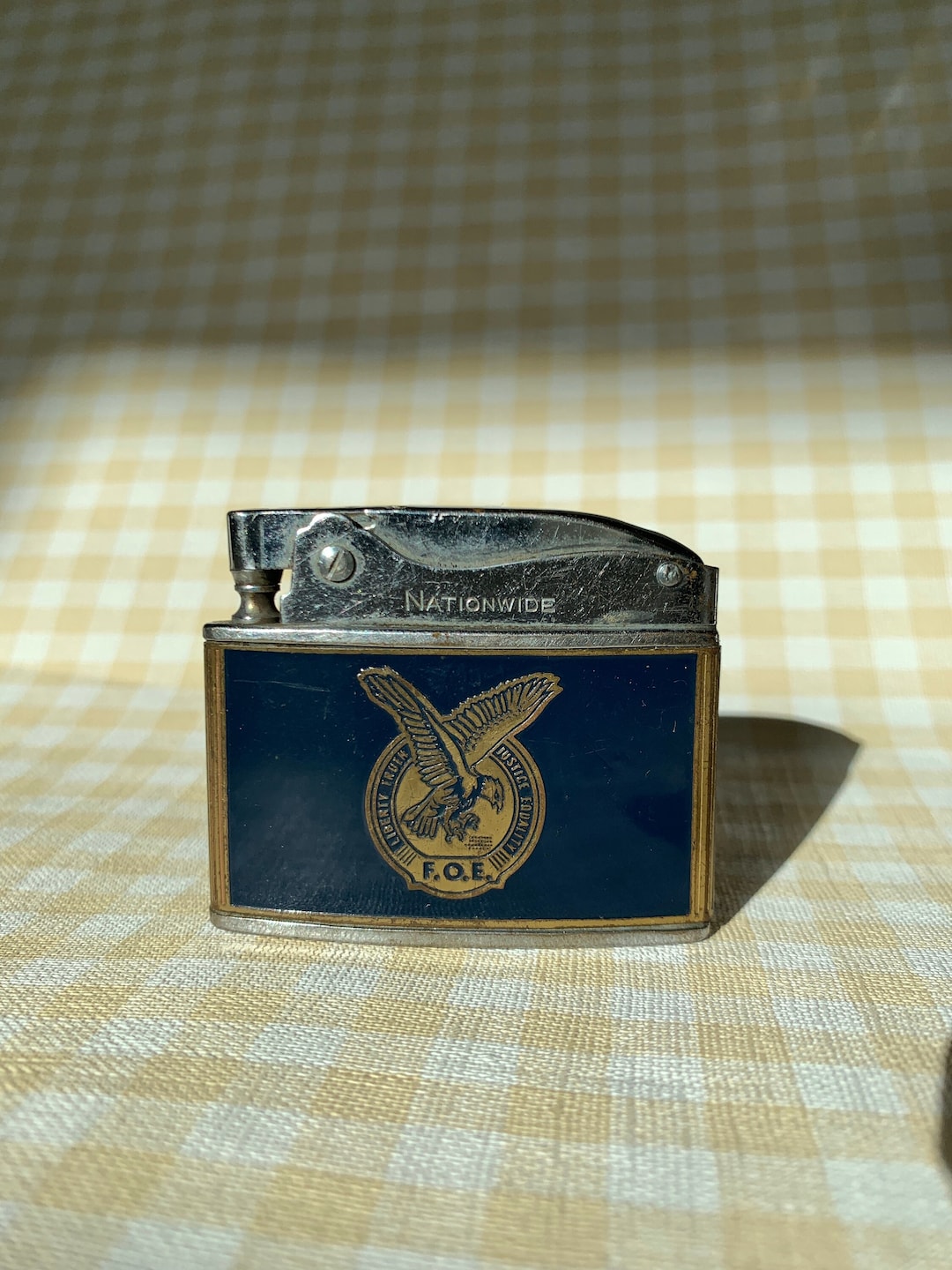 Working Vintage Lighter / Nationwide / F.Q.E. Ad / Eagle / Navy Blue ...