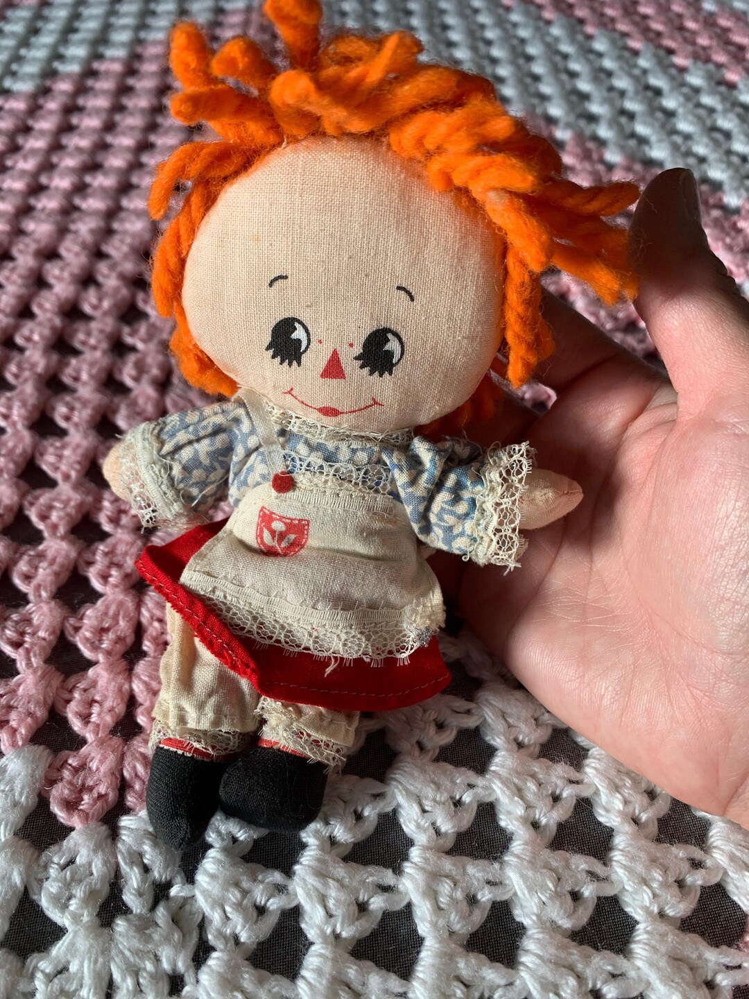 Mini Hallmark Raggedy Ann Doll Toy / Acrylic Fibers / Ohio / Mid ...
