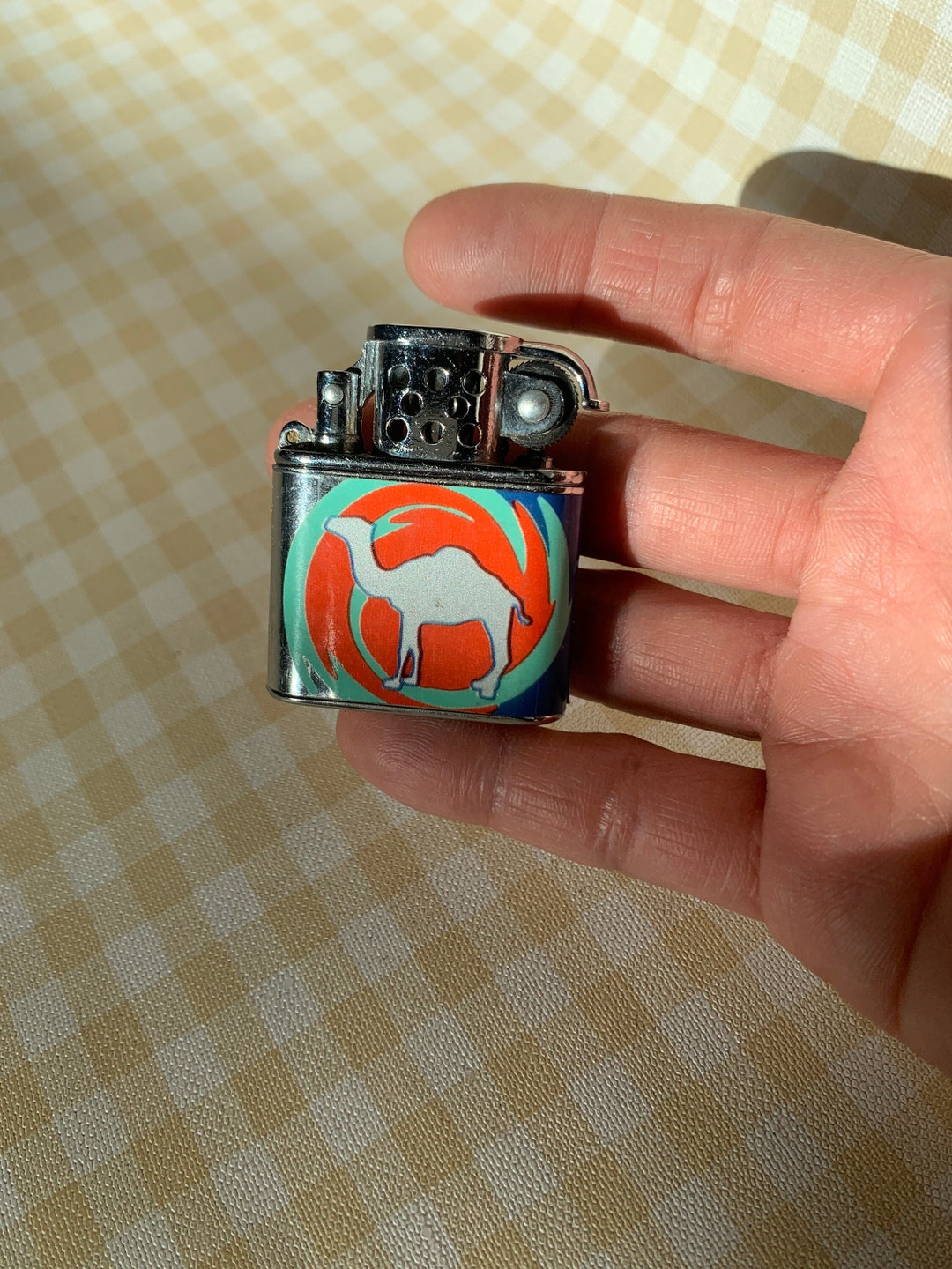 Working Vintage Camel Ad Lighter / Flip Top / Orange Blue / 90s 1990s ...