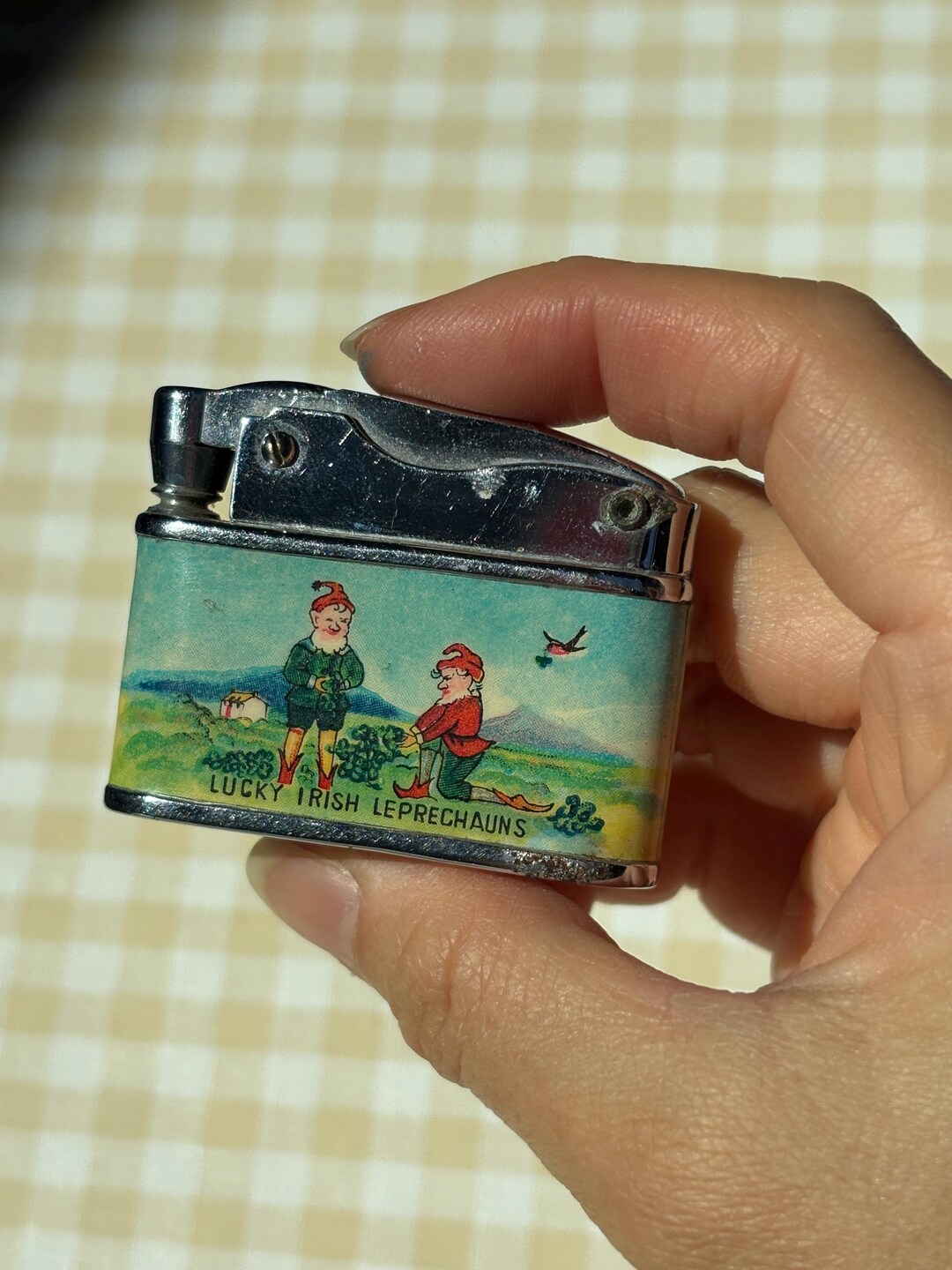 Working Vintage Lucky Gnome Lighter / Wick Flint Pocket Petrol / Mid ...