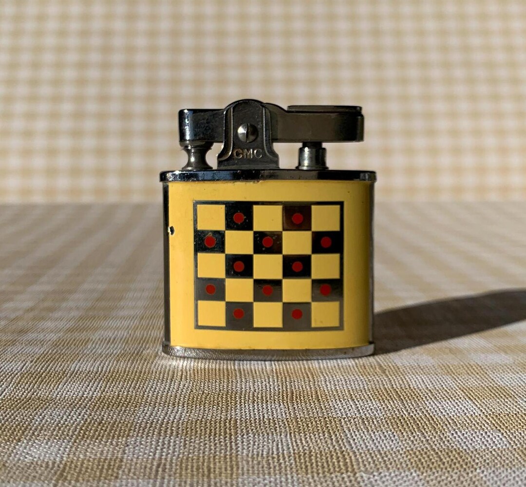 Working Vintage Lighter / Checkered Design / Mid Century / Retro / MCM ...