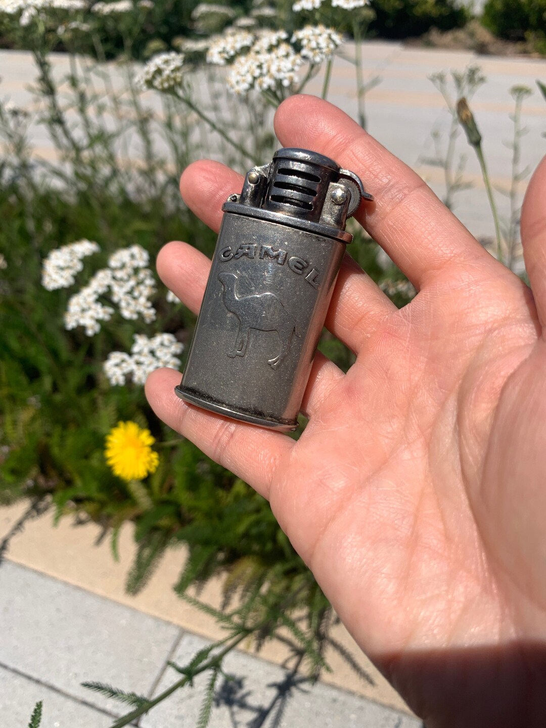 Working Vintage Lighter / Unique Camel Trench Style / Silver Tone ...