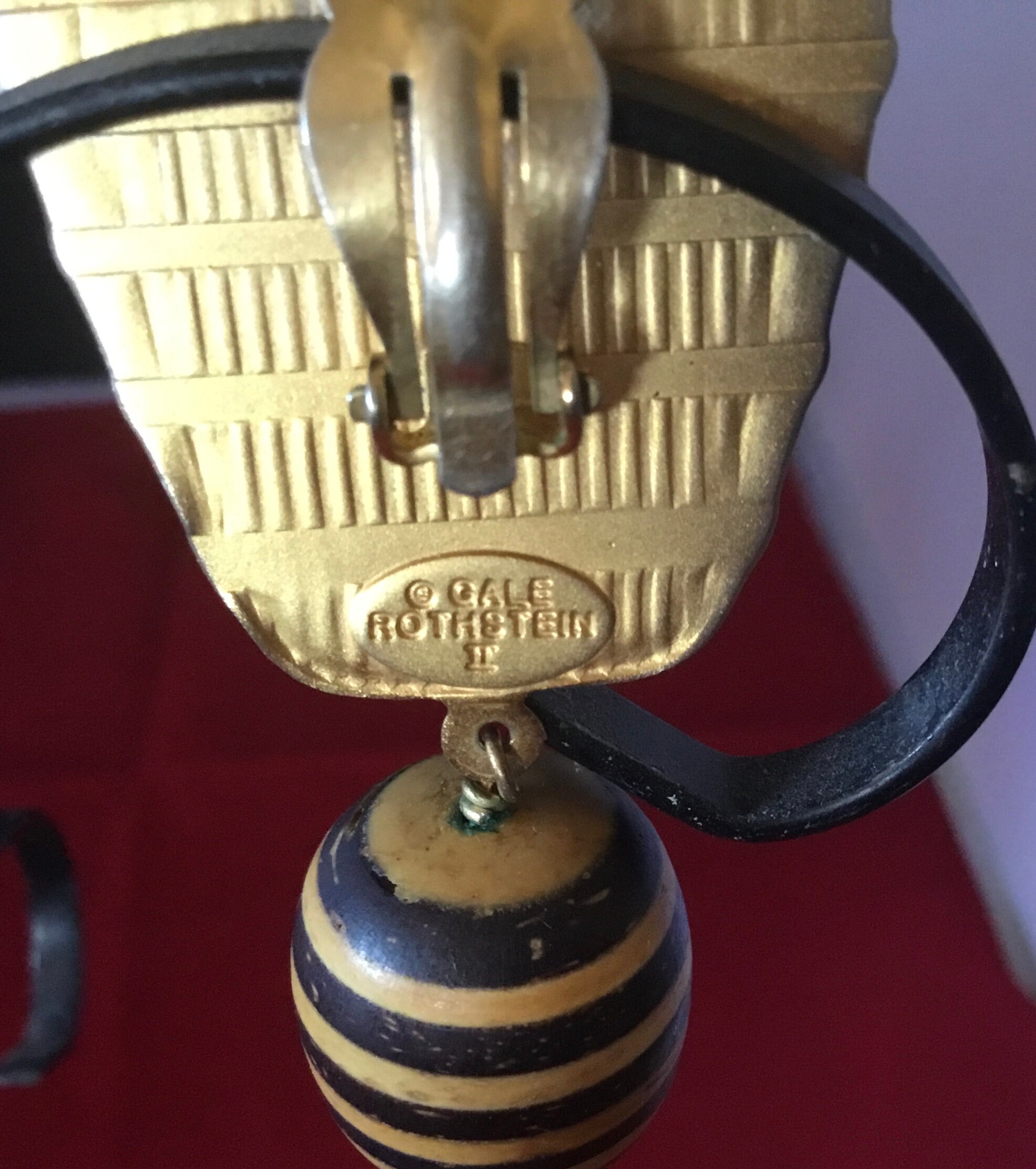 Vintage Gale Rothstein modernist gemstone earrings clip on 2.75 long ...