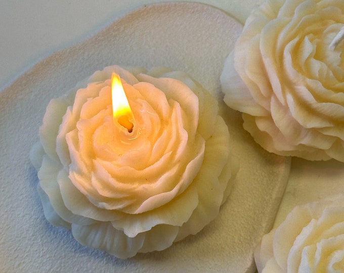 Peony Candle Unique Candle Wedding Favour Flower Candle - Etsy