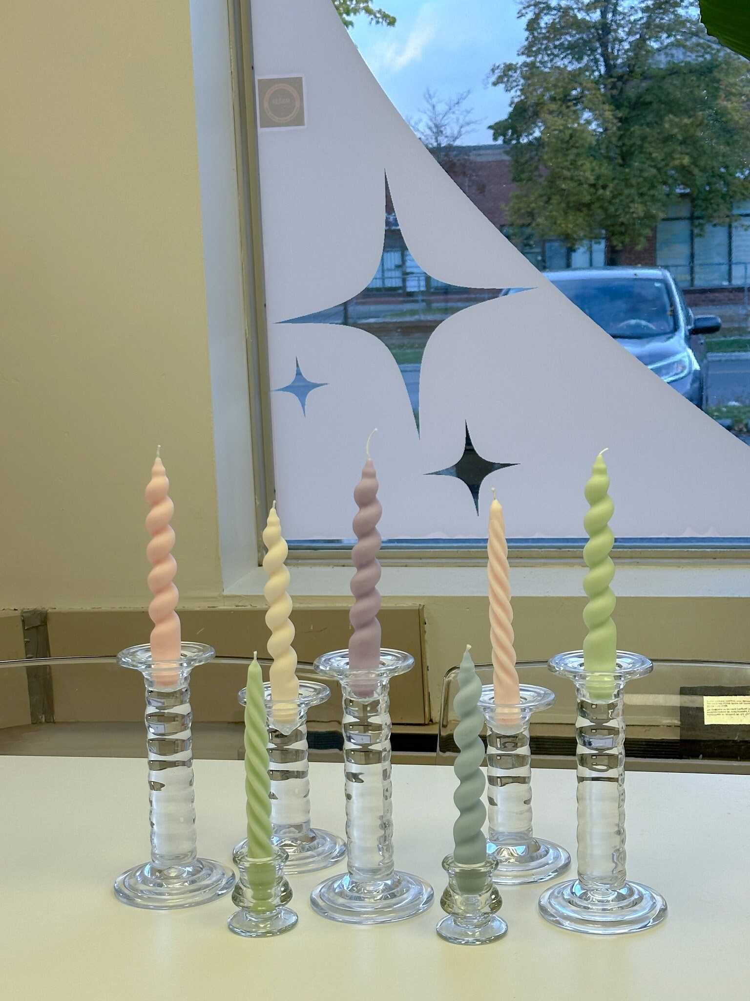 Glass Taper Candle Holders Taper Candle Holder Glass Candle - Etsy