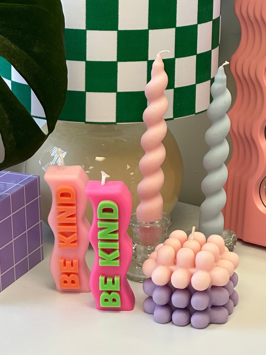 Be Kind Candle| Funky Candle| Letter Candle|wavy Candle| Be Kind ...