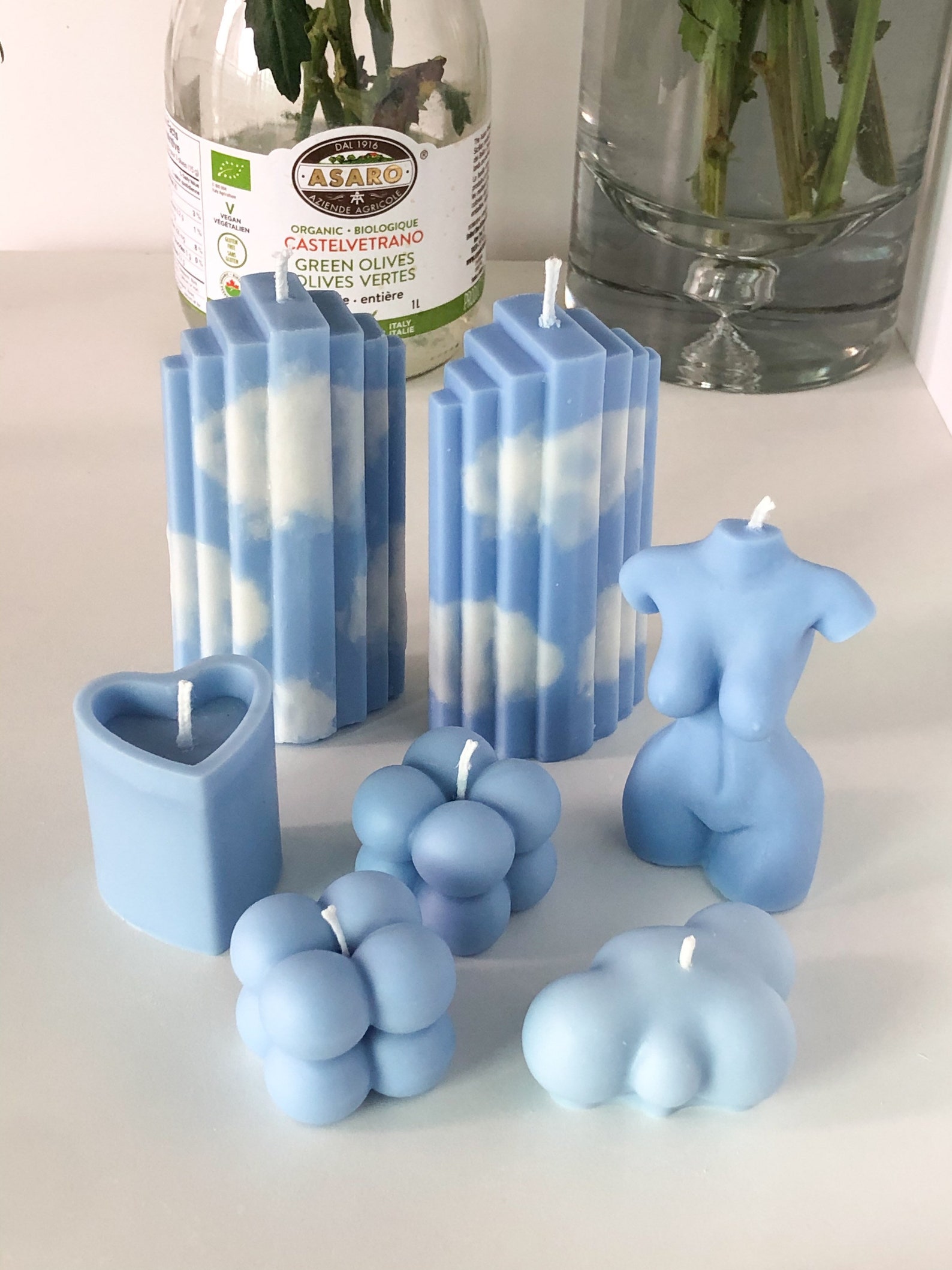 Sky Candle Blue Sky Candle Stair-shaped Candle Unique | Etsy