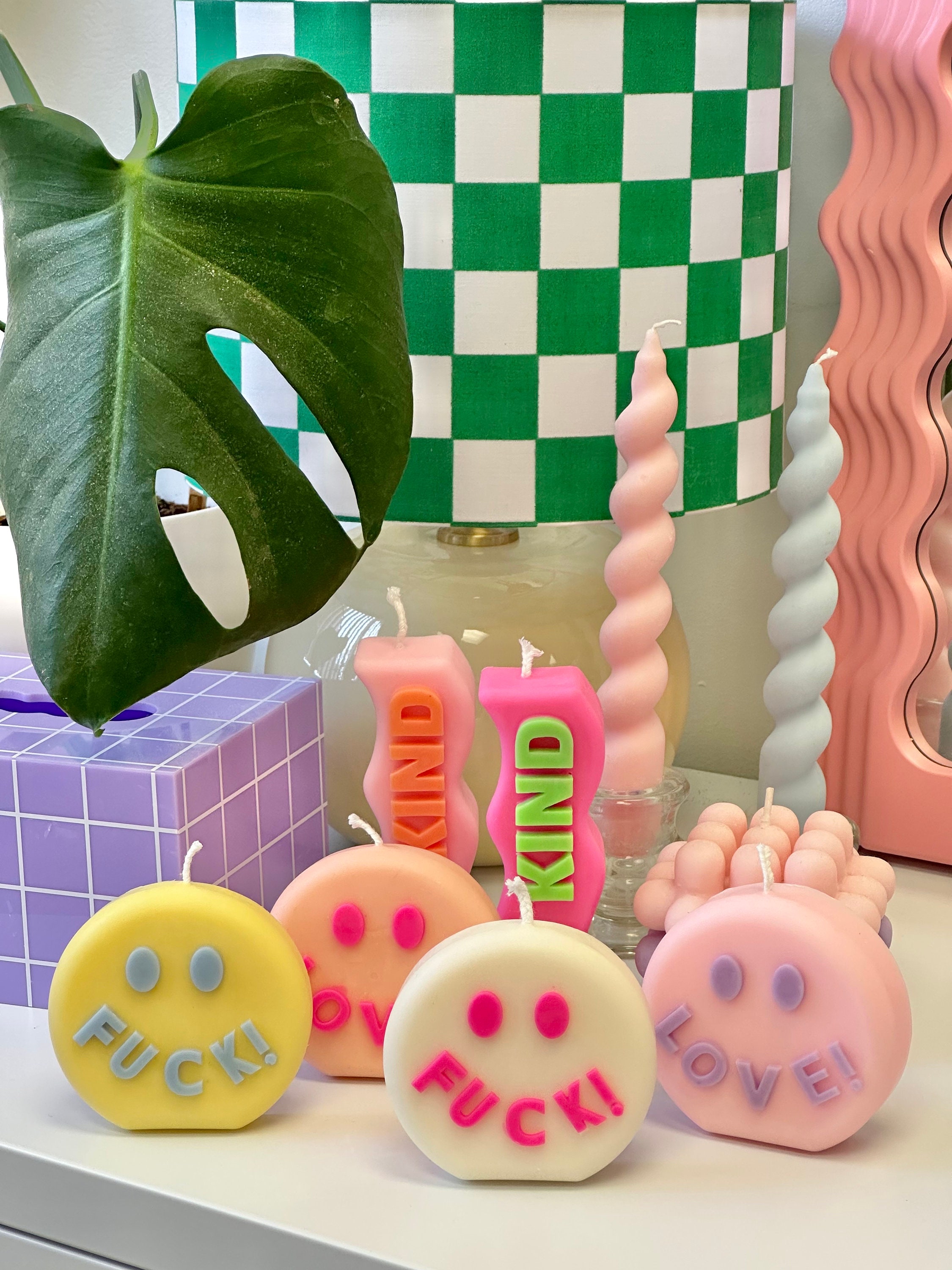 Smiley Face Candle Funky Candle Letter Candlewavy Candle - Etsy Canada