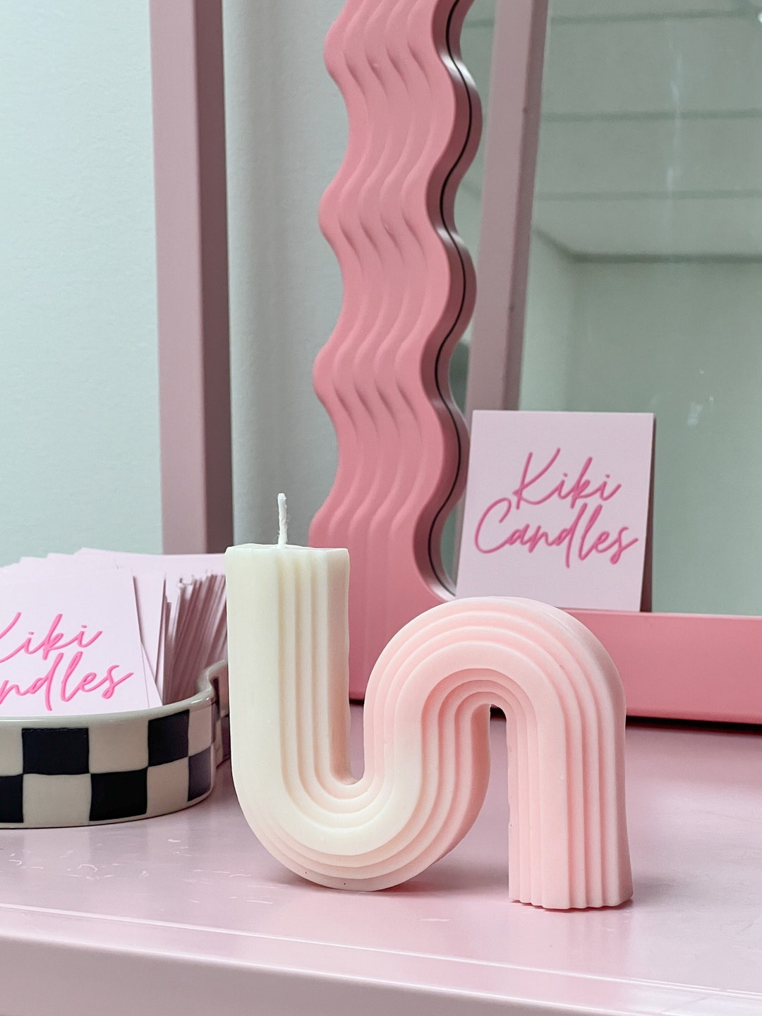 2 Colors S-shape Candle| Minimalist Candle| Geometric Candle| Trendy ...