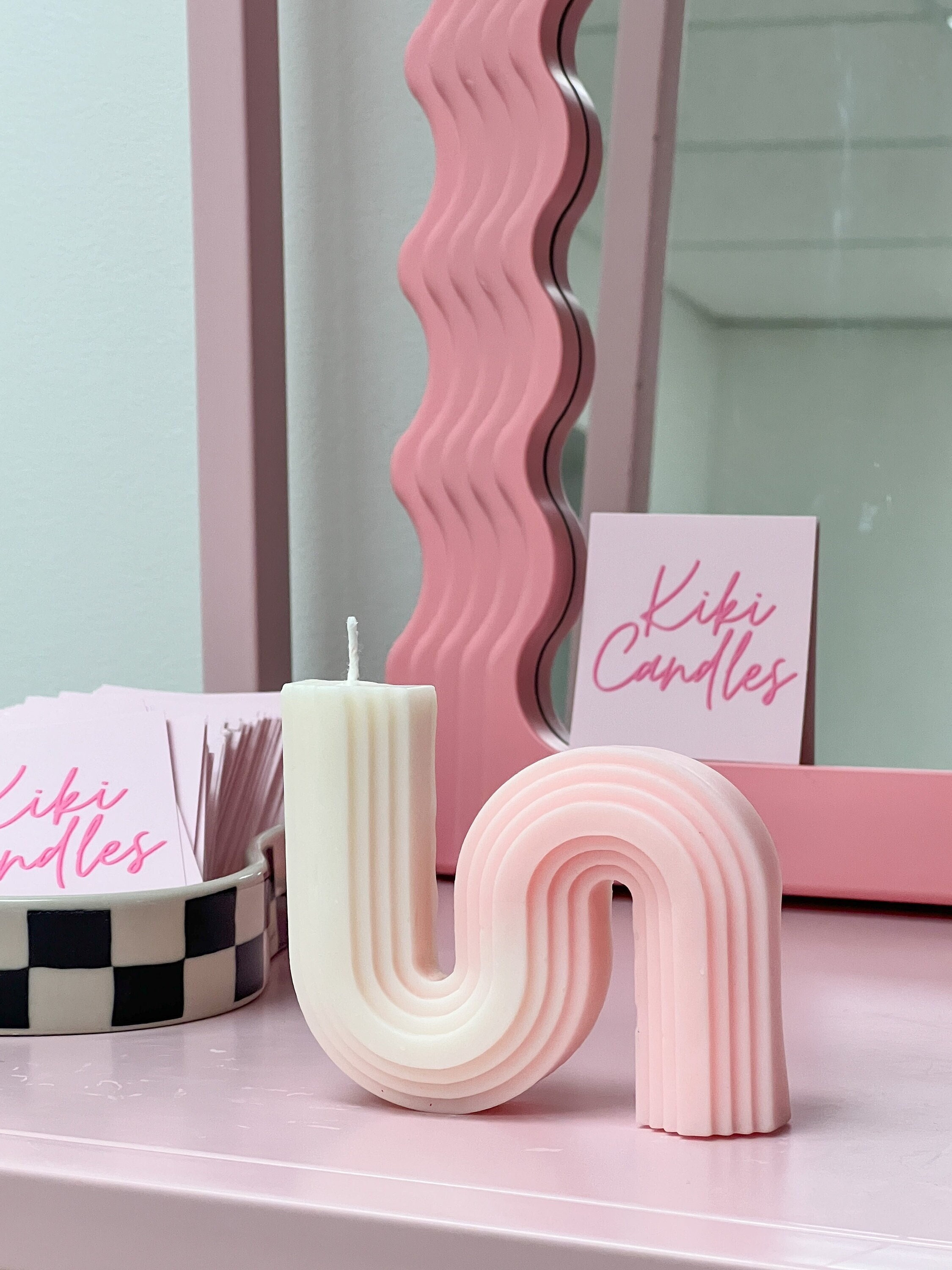 2 Colors S-shape Candle Minimalist Candle Geometric Candle - Etsy