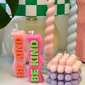 Be Kind Candle| Funky Candle| Letter Candle|wavy Candle| Be Kind ...