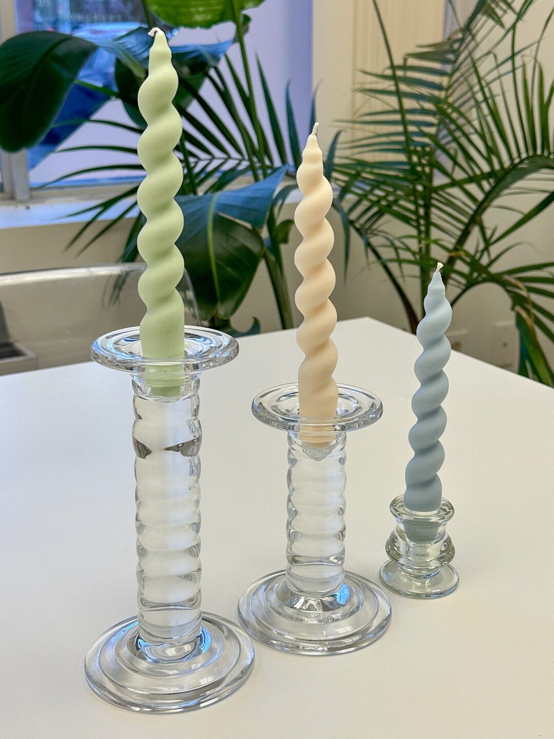 Glass Taper Candle Holders| Taper Candle Holder| Glass Candle Holder ...