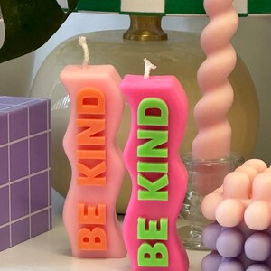 Be Kind Candle| Funky Candle| Letter Candle|wavy Candle| Be Kind ...