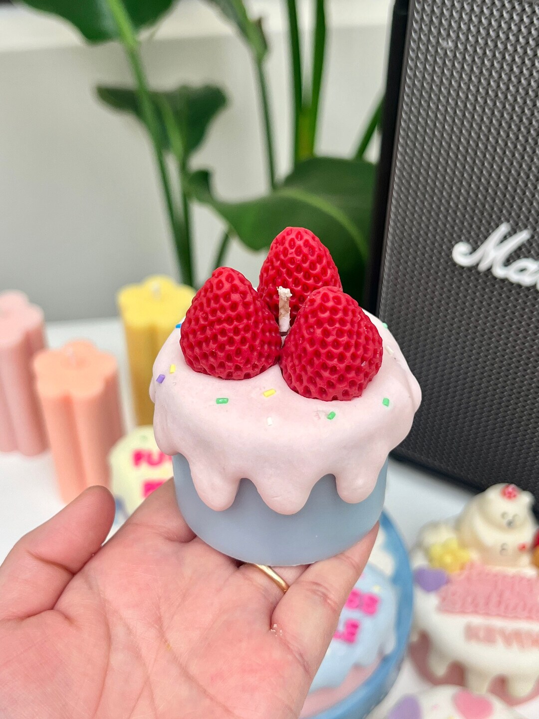 6cm Small Strawberry Cake| Strawberry Candle Cake| Cake Candle| Unique ...