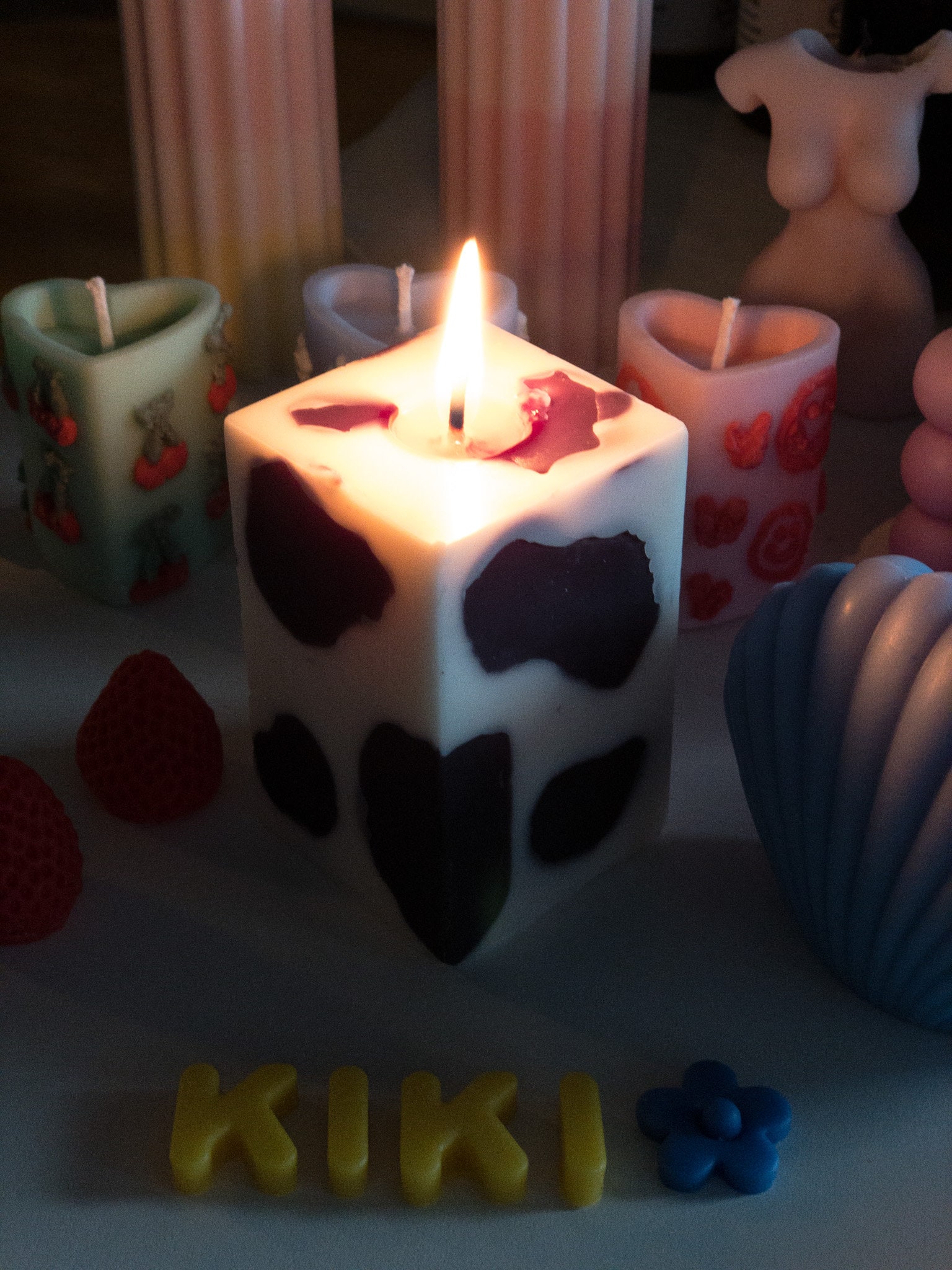 Cow Print Candlescustom Cow Print Candle Funky Candleunique | Etsy Canada