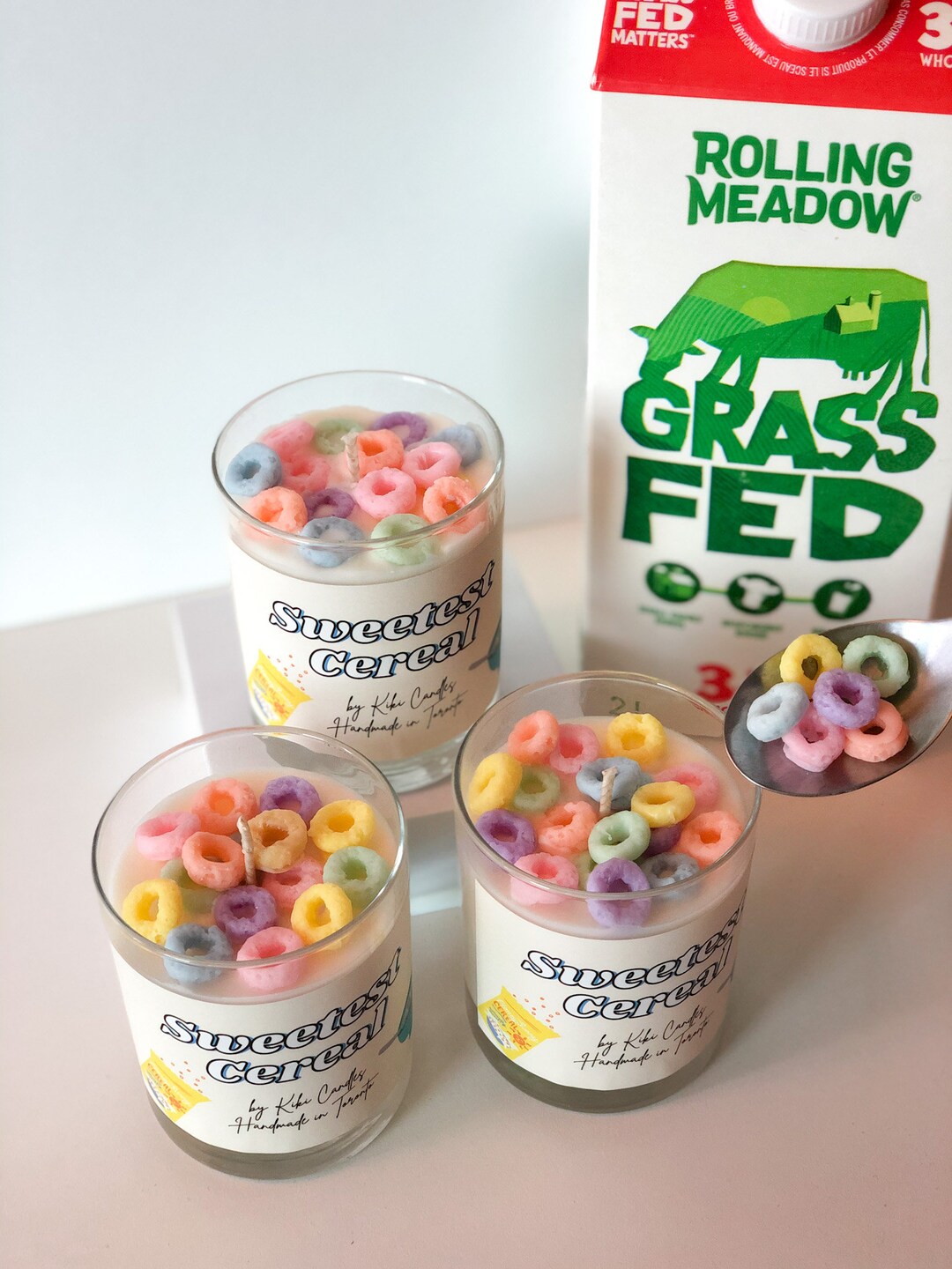 Scented Fruit Loops Candlecereal Candle Fruity Candle dessert Candle ...