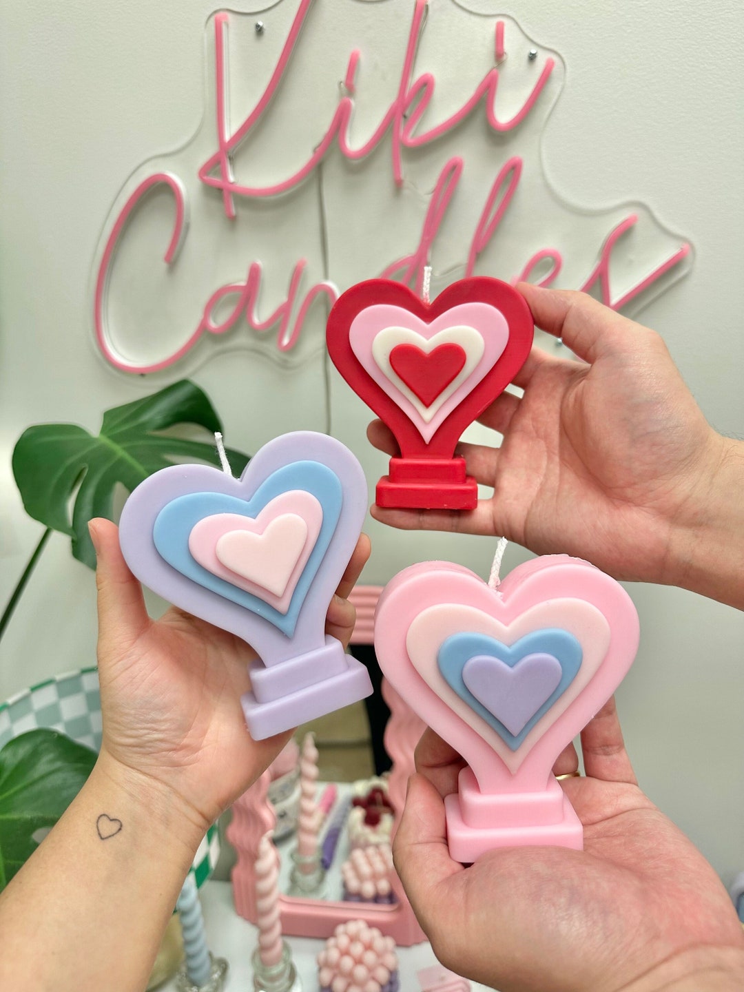 Multi-layer Heart Trophy| Valentine's Day Candle| Multi-layer Heart ...