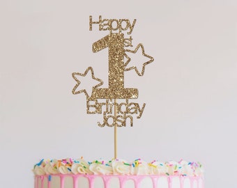 Happy 1st Birthday Cake Topper | Etsy
