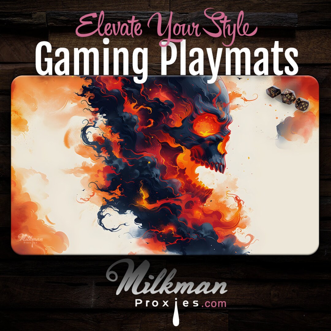 MTG Rakdos Playmat Flaming Skeleton Deskmat - Etsy