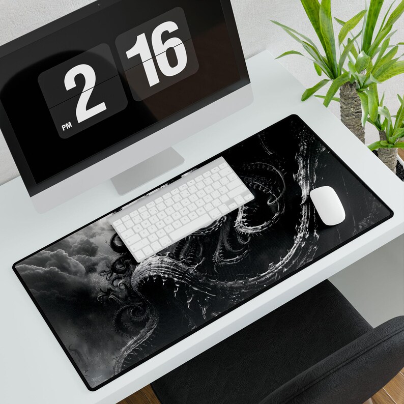 MTG Playmat: Tentacle God - Black & White Kraken Gaming Deskmat ...
