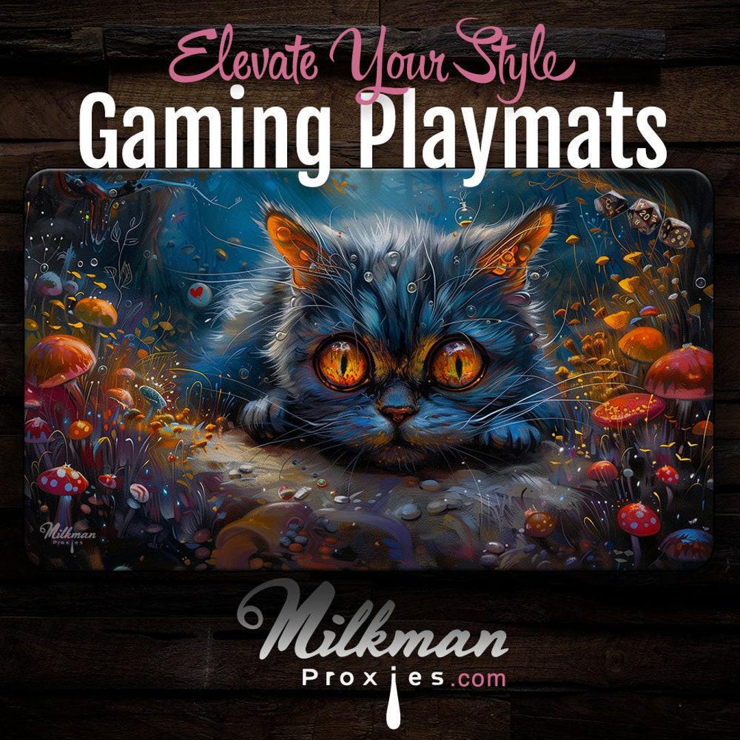 MTG Playmat Cat - Acid Trip Kitty - Cat - Catful Desk Mat - Cat Desk ...