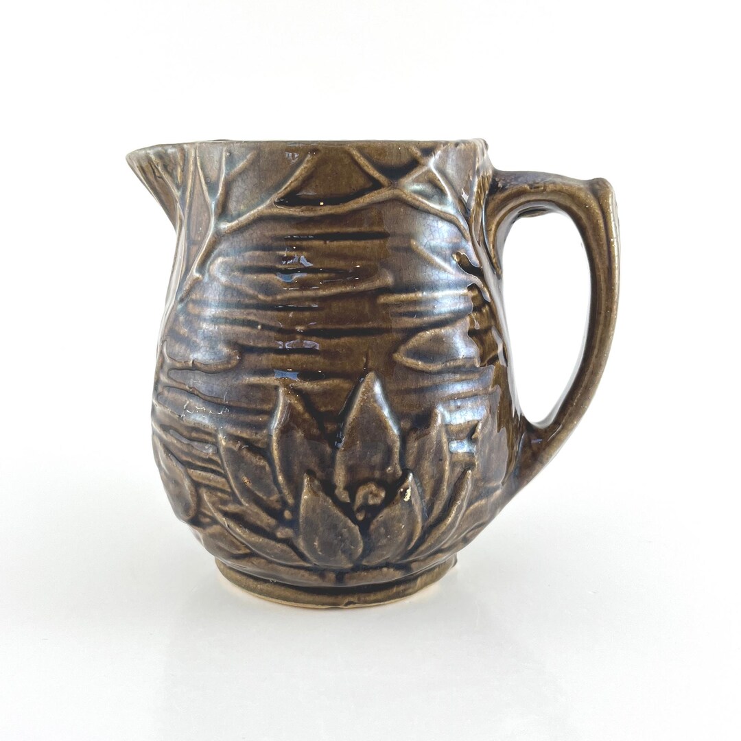 1930's Brown Nelson Mccoy Water Lily Pitcher #124 - Etsy