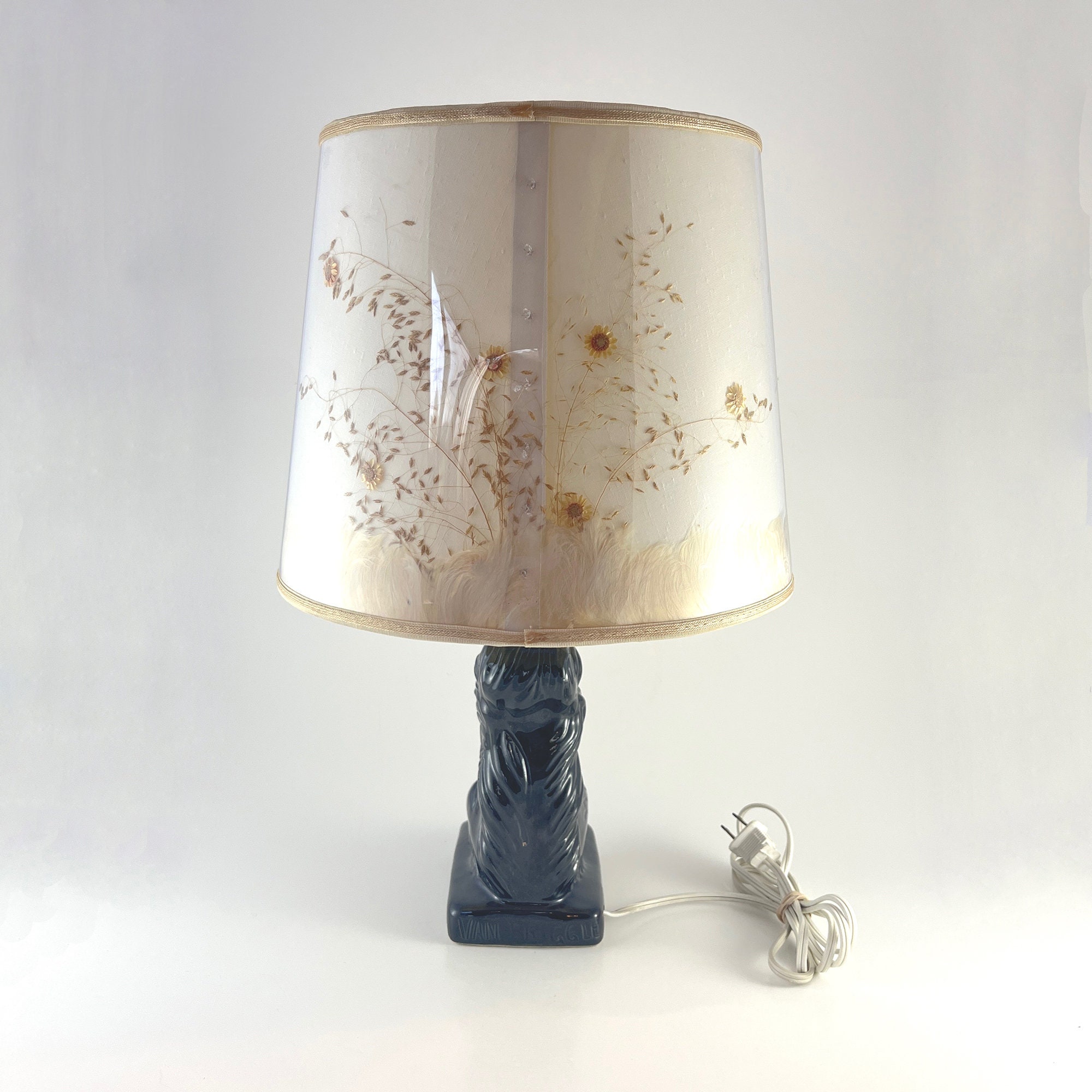 1950's Van Briggle Black Squirrel Lamp With Original - Etsy