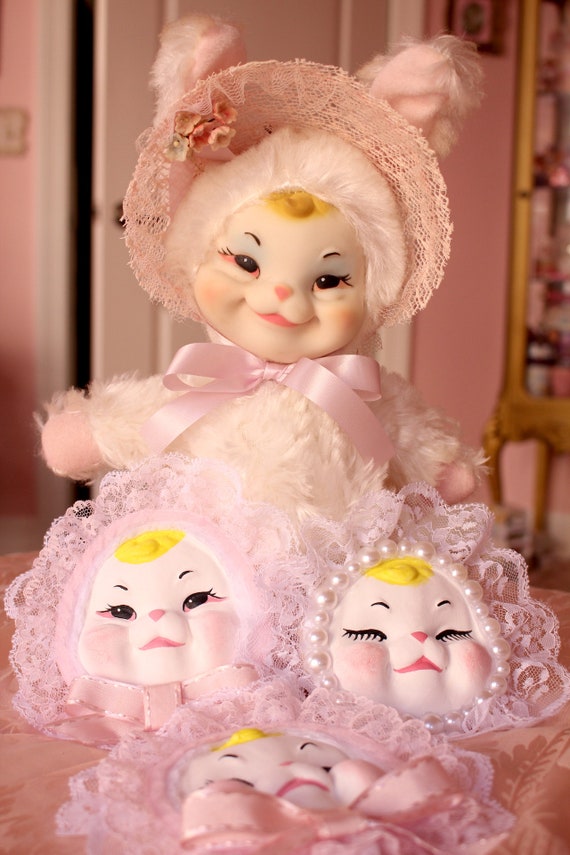 Rushton Bunny Face Rubber face wall art Dolls Toys Toys & Games etna.com.pe