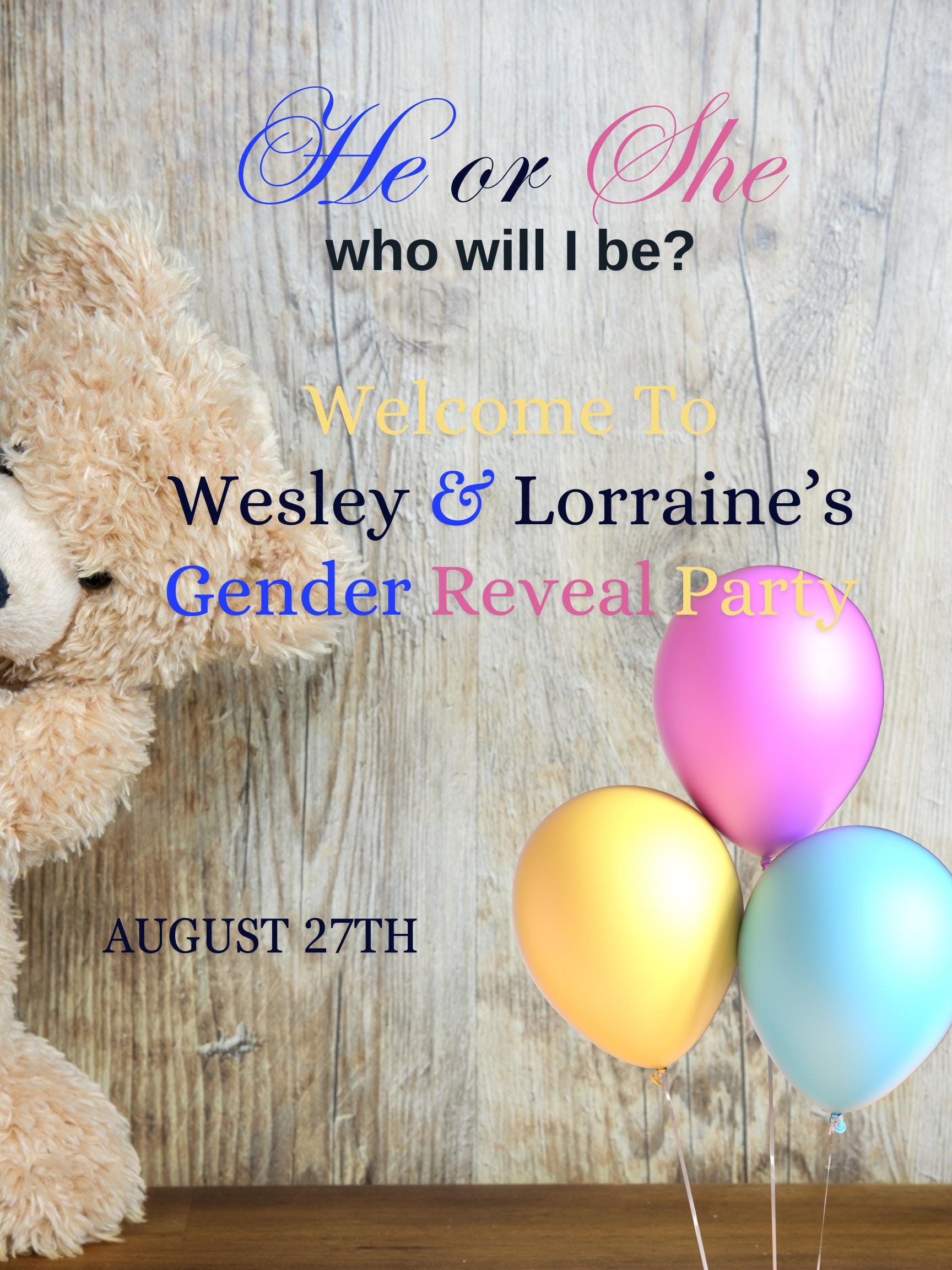 Gender Reveal Editable Poster - Etsy
