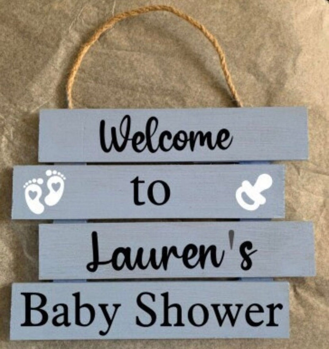 Personalised Baby Shower Plague Sign. Choice of Colours - Etsy