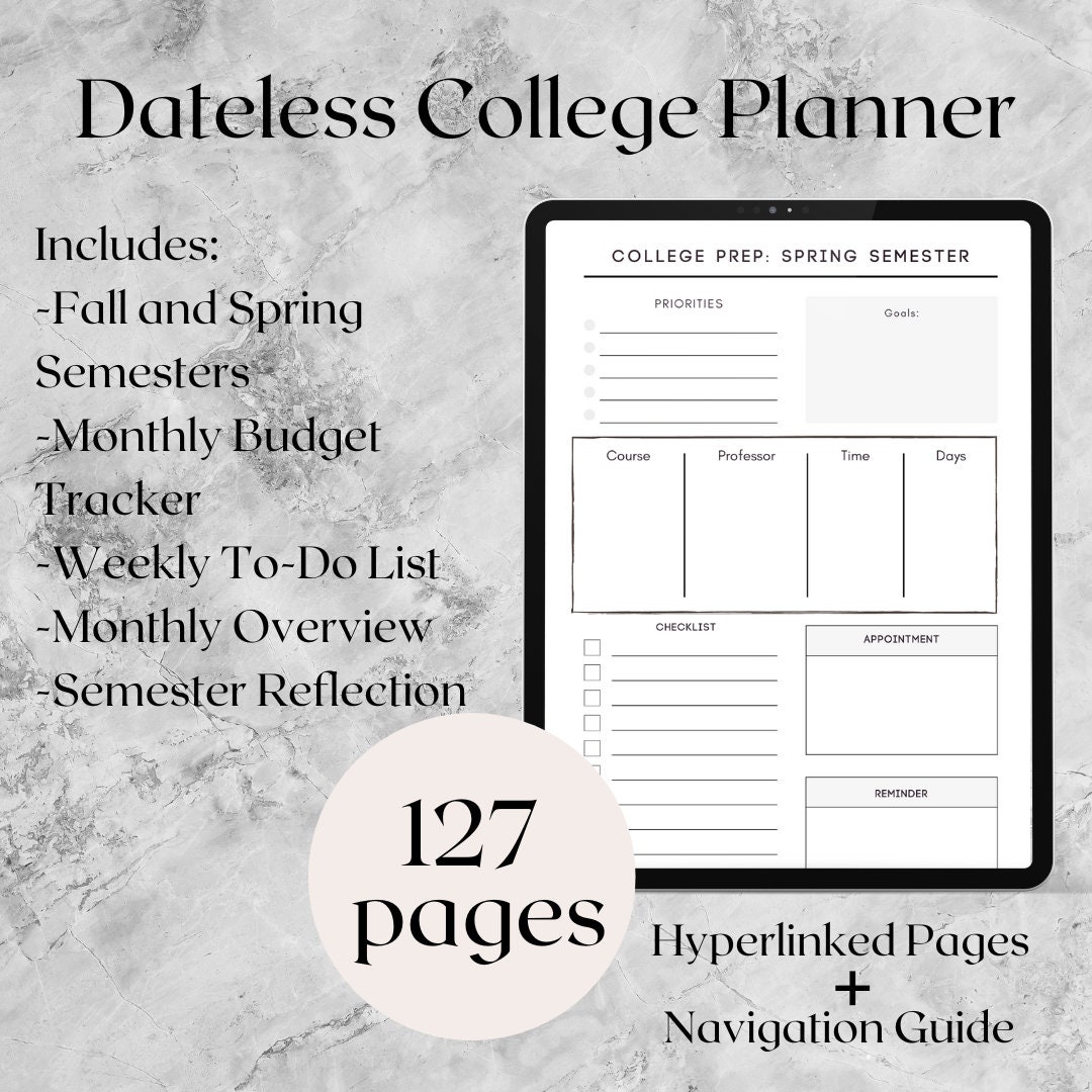 Digital Planner, College Digital Planner, Weekly Spread, Beginner Budget Tracker, Minimalist ...