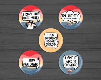 Autism Awareness Pins, Neurodiversity Acceptance, Mental Health Pins, I ...