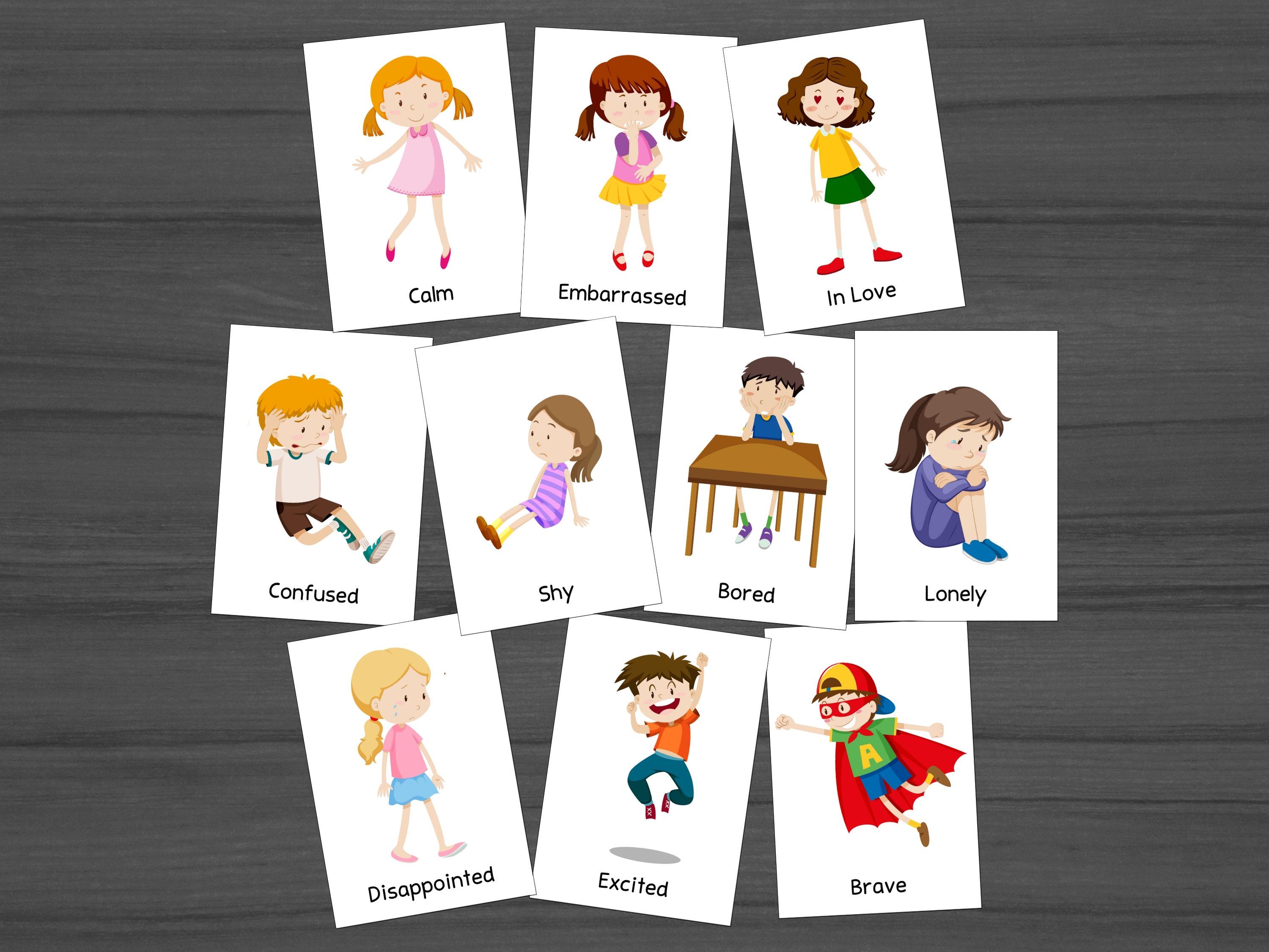 28 Emotion Feelings Communication Cards, Printable SEL Tool for Kids ...