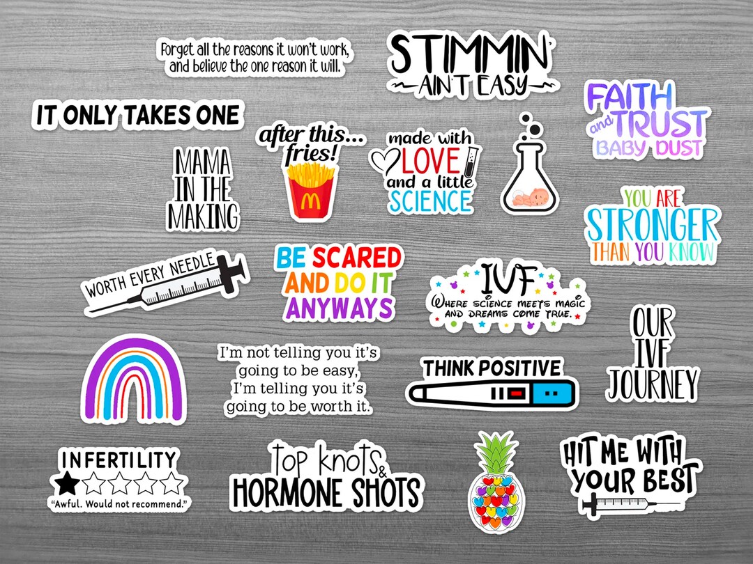 IVF Sticker 20 Pack | Infertility Planner | Fertility Journal | Gifts ...