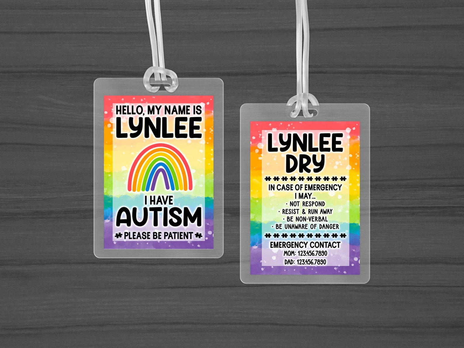 Autism Card | I Am Autistic | Autism Medical ID Tag | Saftey Tag ...