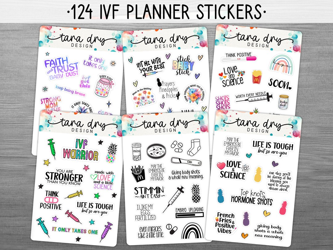 IVF Planner Stickers 6 Pack, Sticker Sheets, IVF Gifts, Sticker Sheets ...