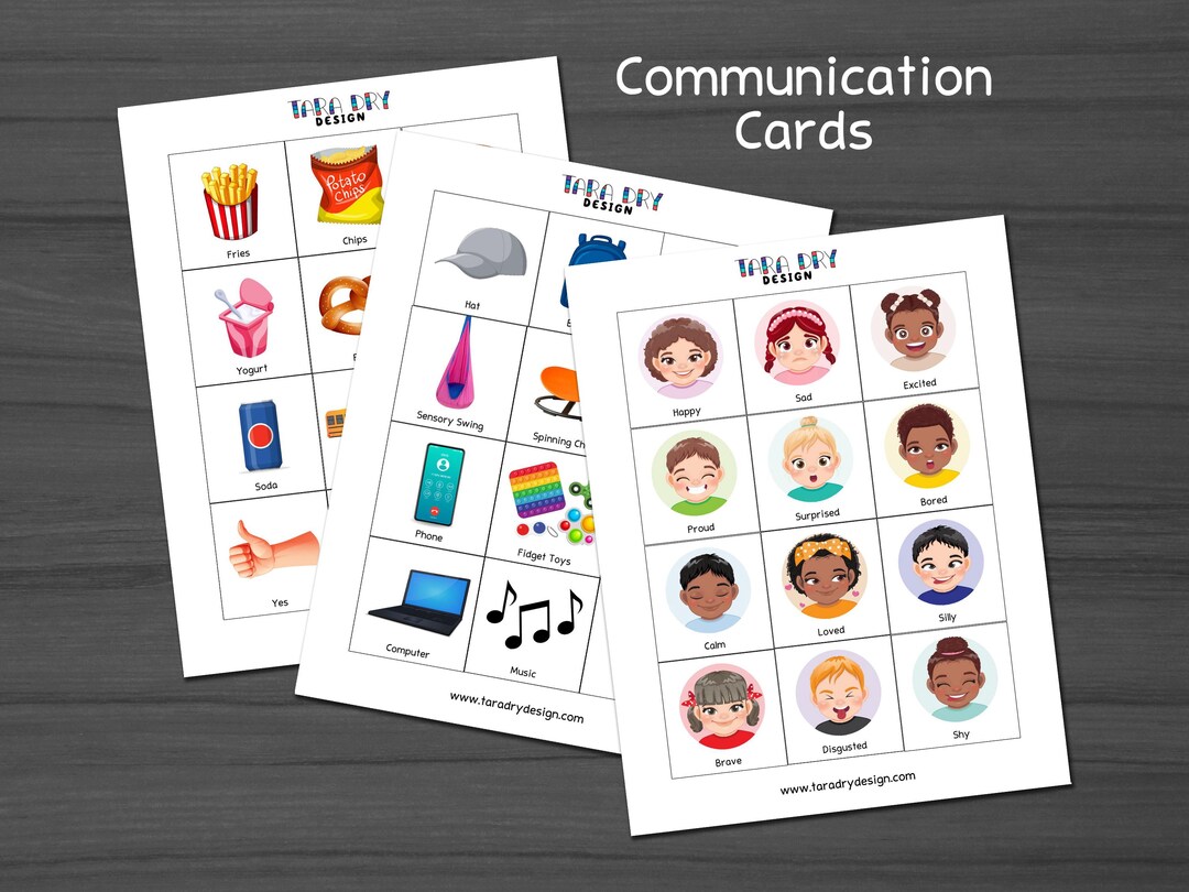 72 Visual Communication Cards | 2.25” Square | PDF Printable | Autism ...
