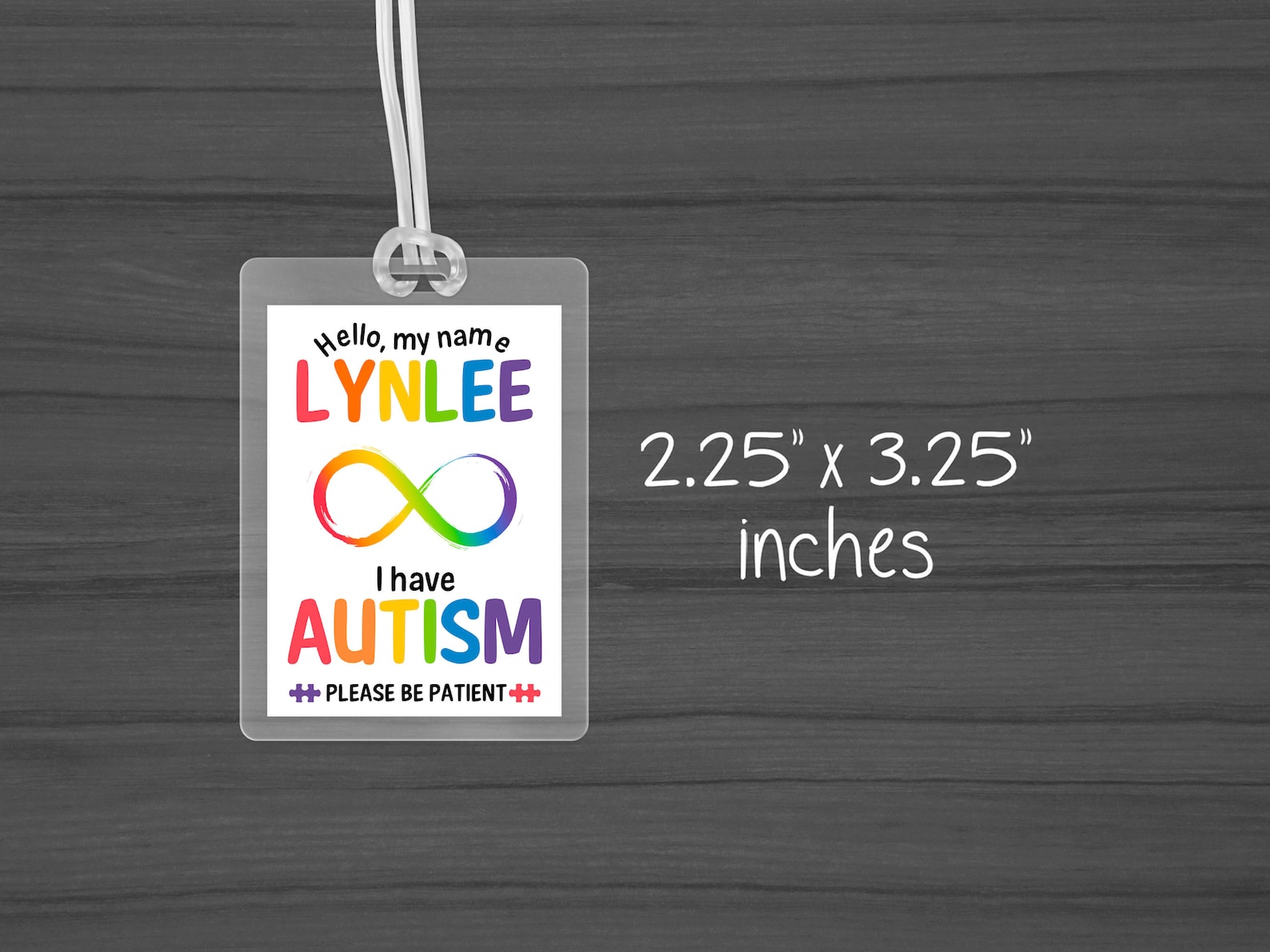 Autism Safety ID Tag | Medical Alert Card, Autism Awareness - Etsy