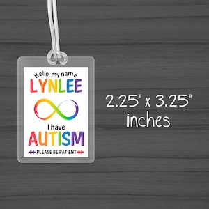 Autism Card | I Am Autistic | Autism Medical ID Tag | Saftey Tag ...