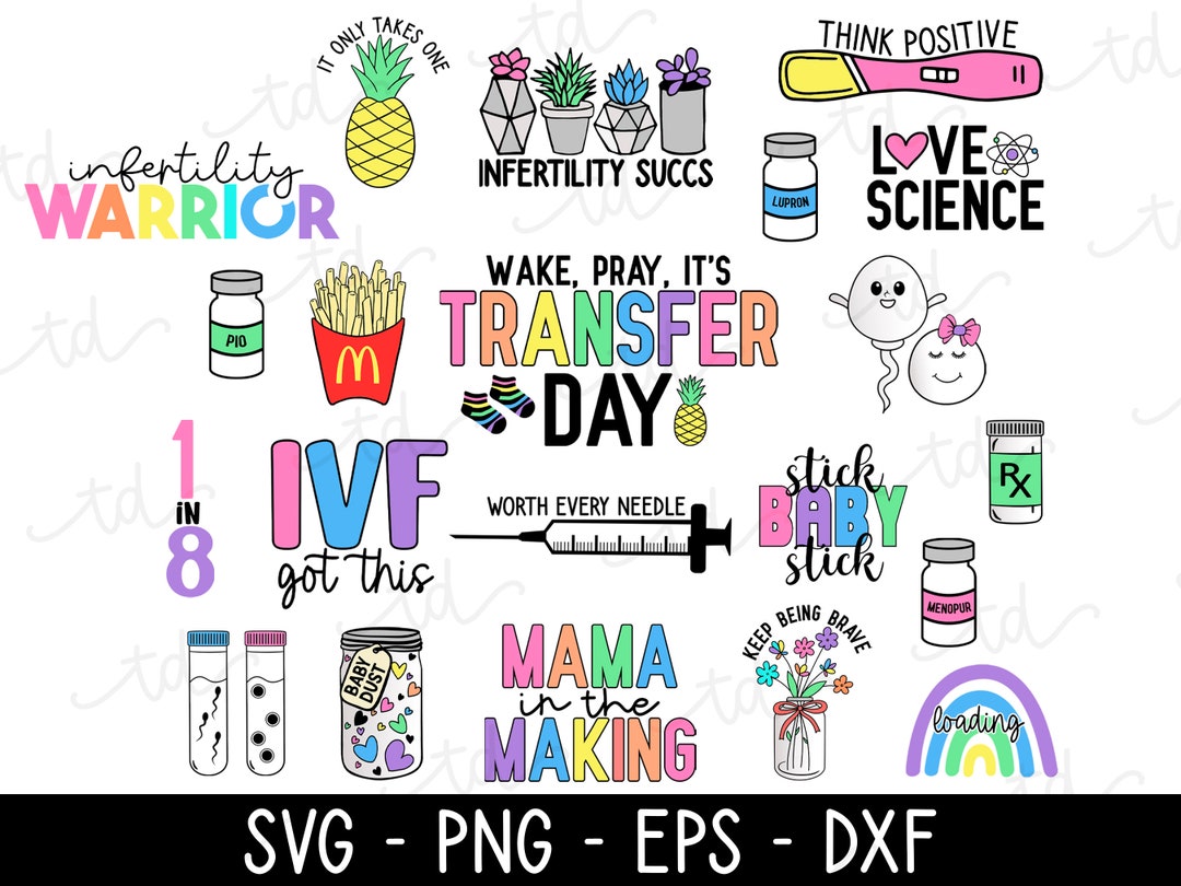 IVF SVG Bundle Infertility Gifts IVF Gift Silhouette Cut File Fertility ...